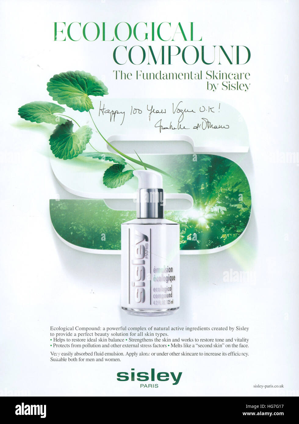 2010s UK Sisley Magazine Advert Stock Photo - Alamy