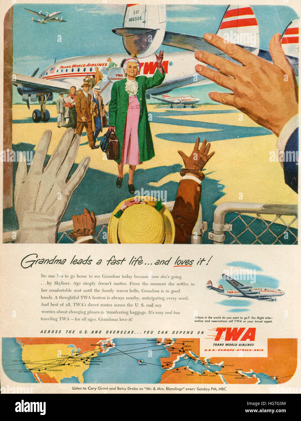 1950s USA TWA Magazine Advert Stock Photo - Alamy