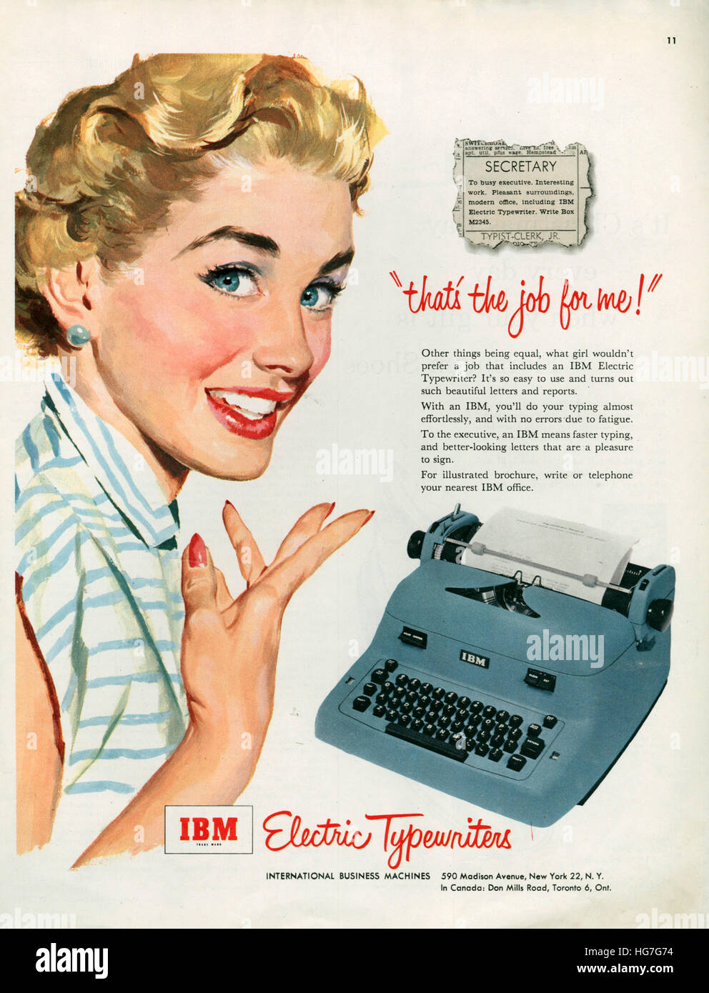 1950s USA IBM Magazine Advert Stock Photo - Alamy