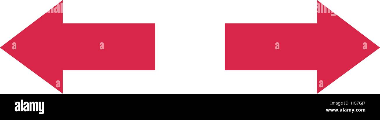 Red arrow in two directions Stock Vector Image & Art - Alamy