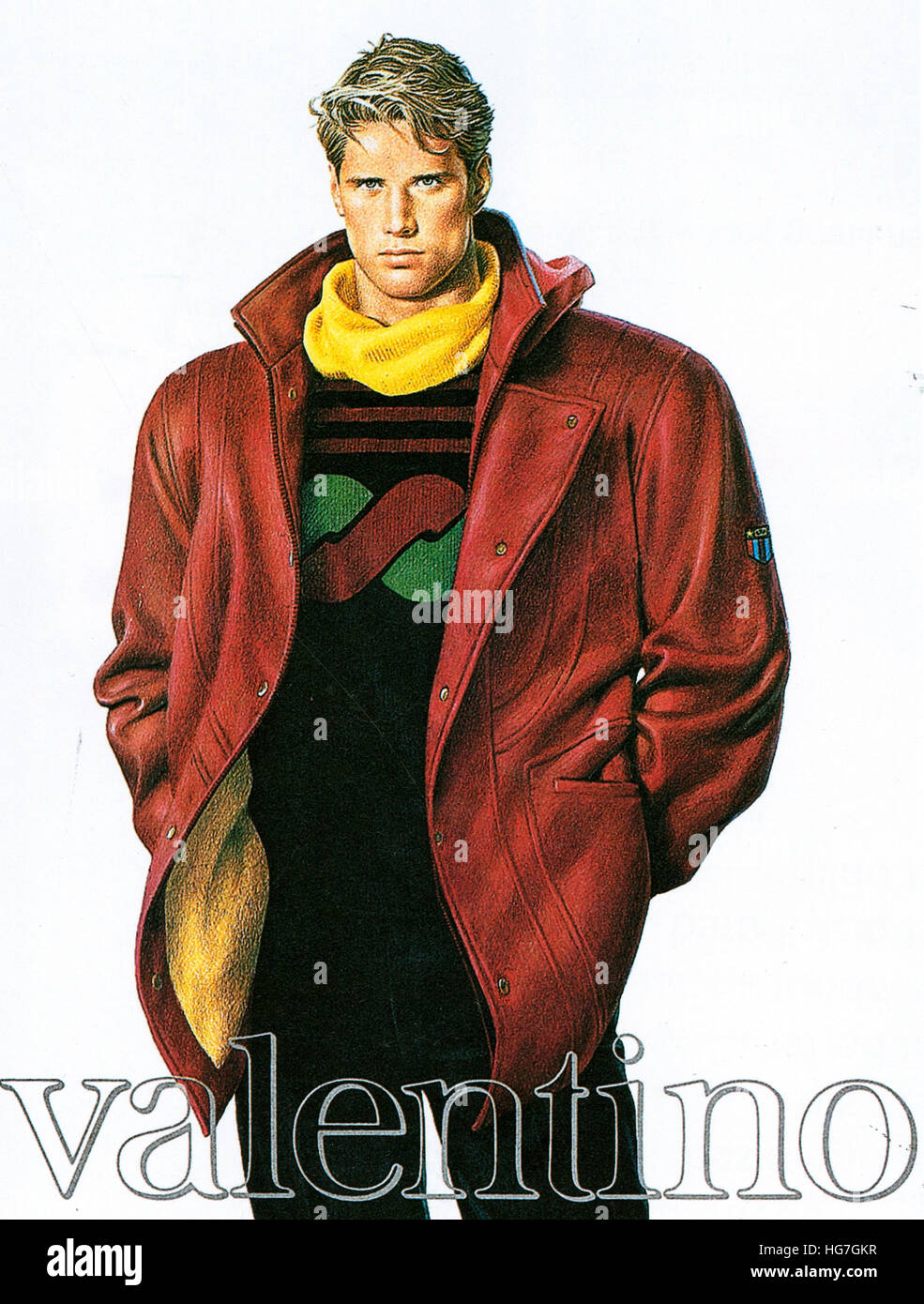 1980s UK Valentino Magazine Advert Stock Photo - Alamy