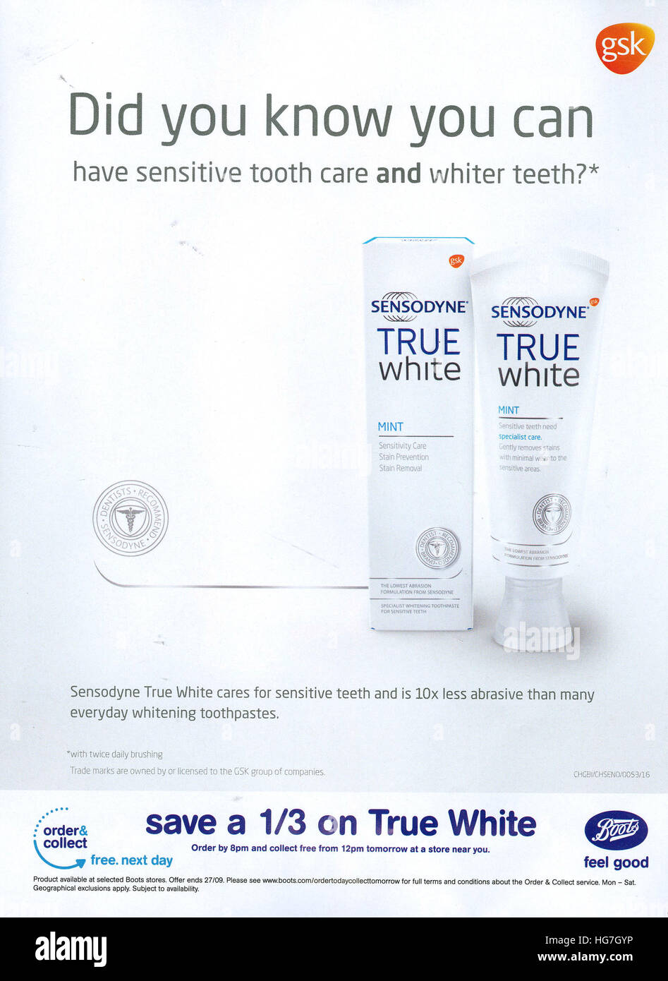 2010s UK Sensodyne Magazine Advert Stock Photo - Alamy