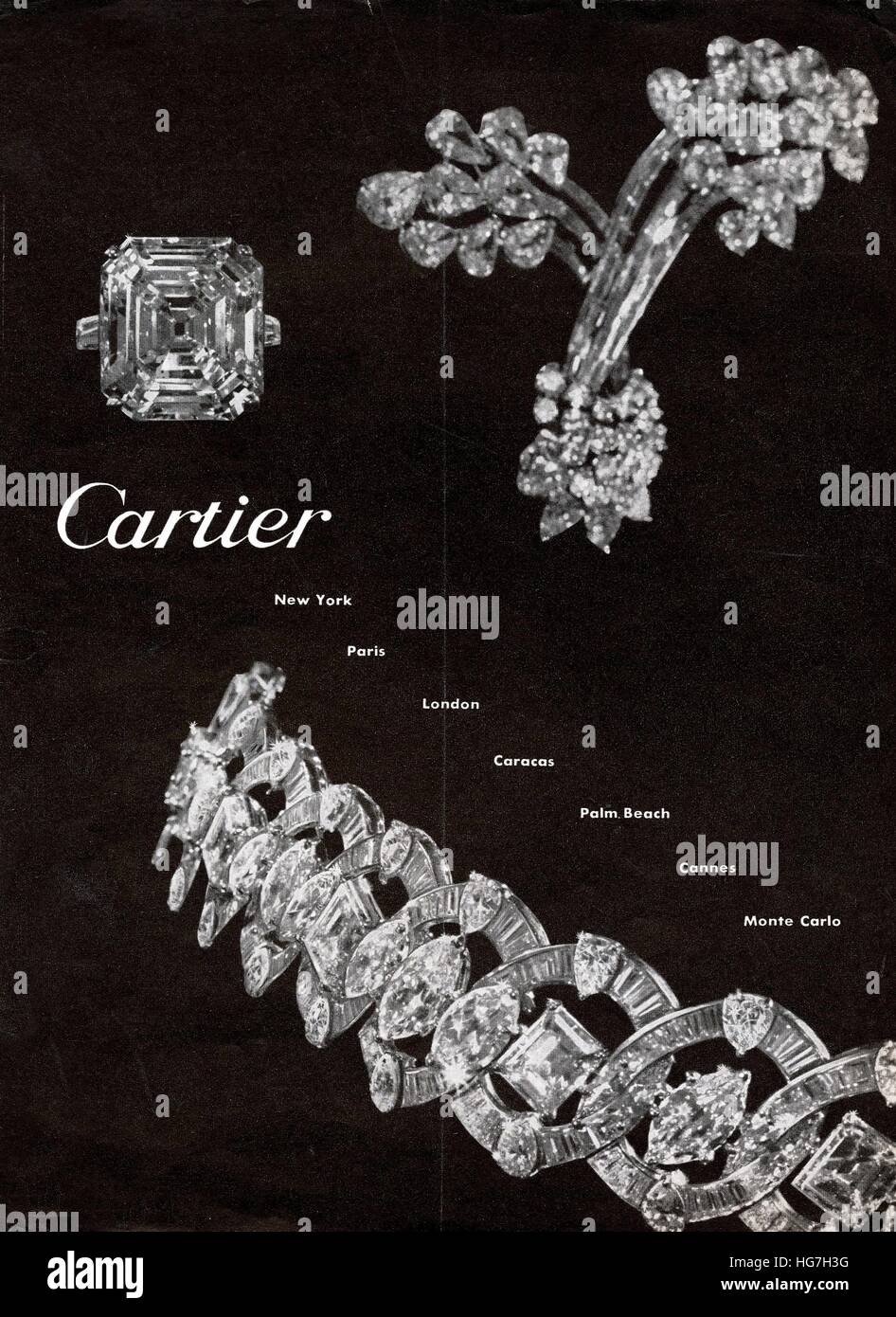 1950s USA Cartier Magazine Advert Stock Photo - Alamy