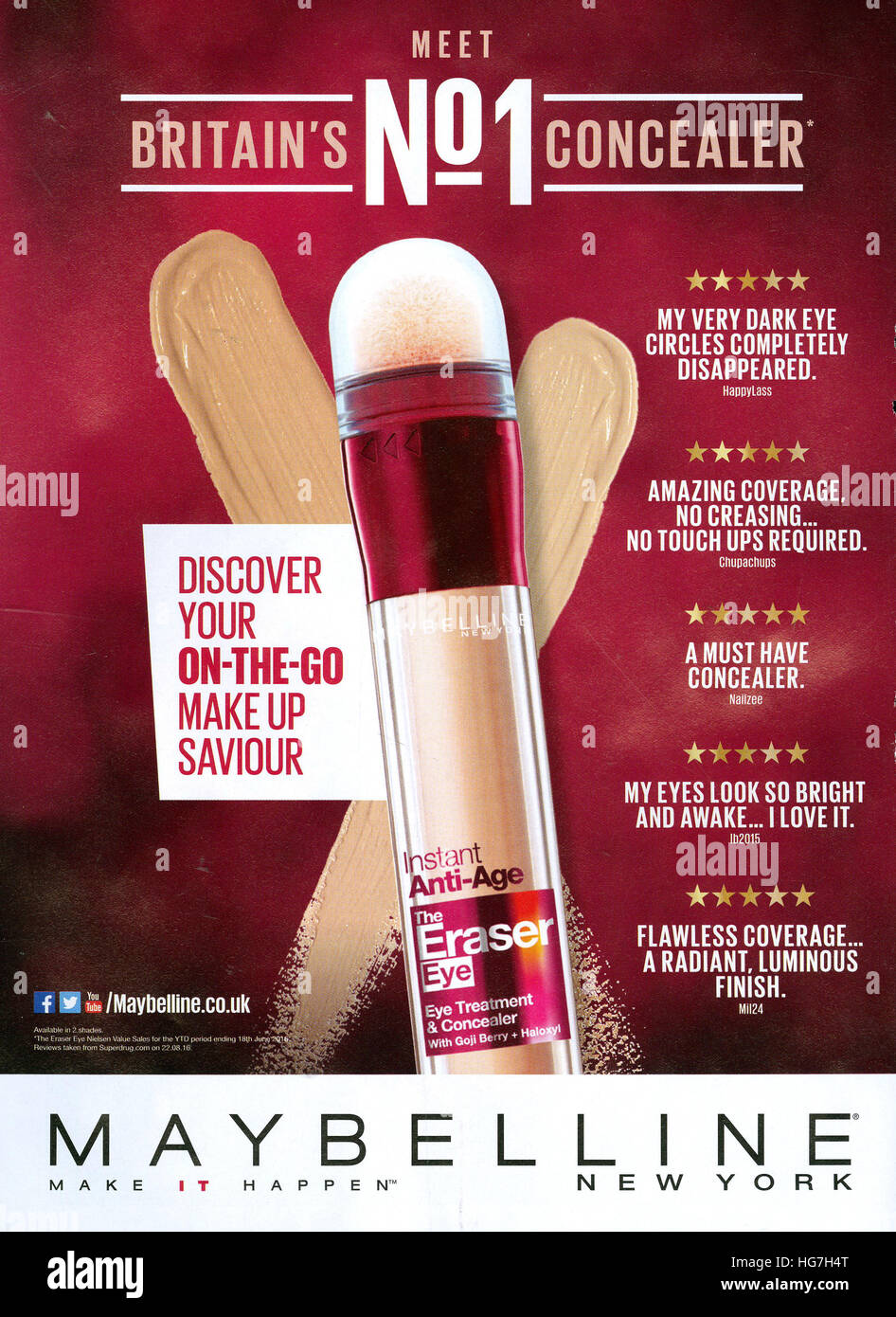 2010s UK Maybelline Magazine Advert Stock Photo - Alamy