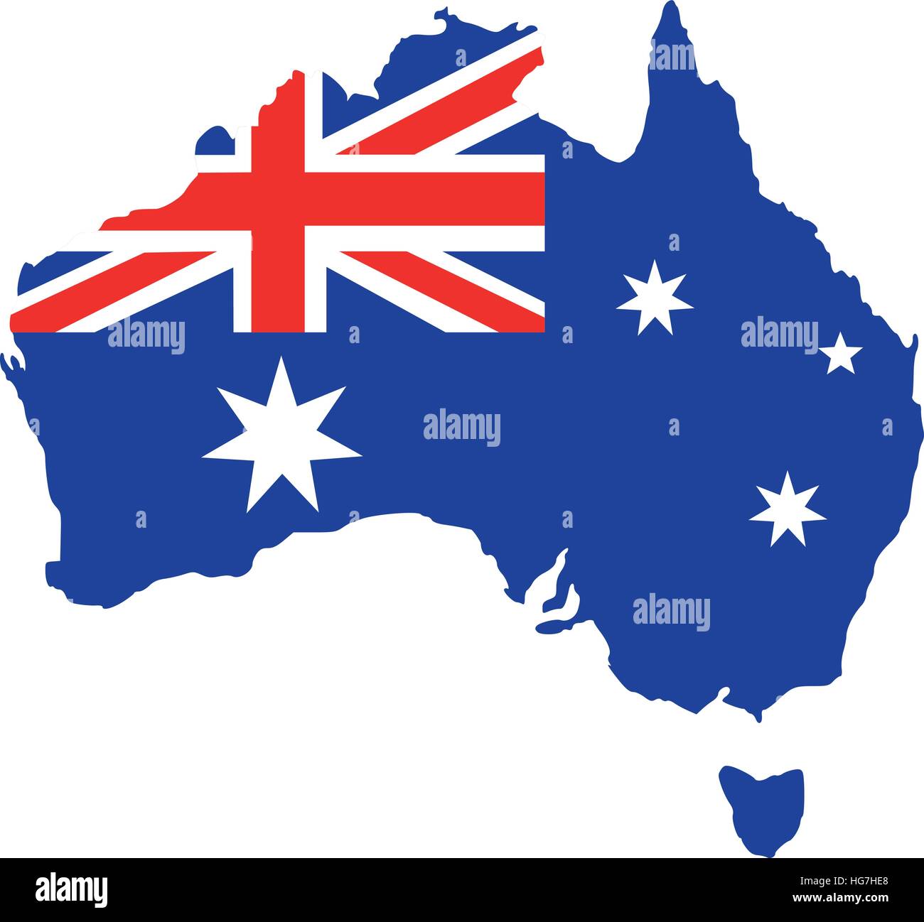 Australia map with flag Stock Vector Image & Art - Alamy