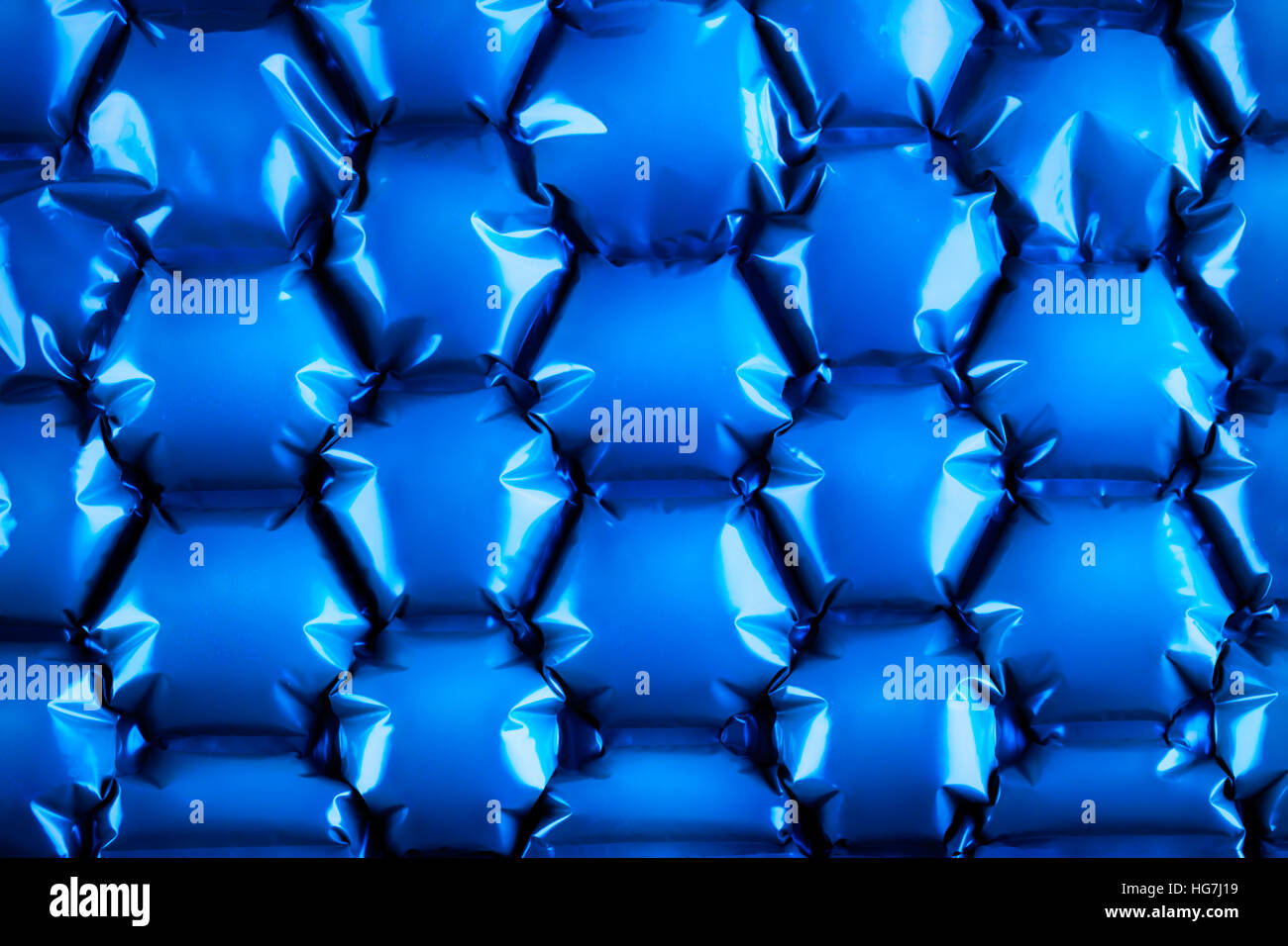 Hexagonal bubble texture background in electric blue showing shadows ...