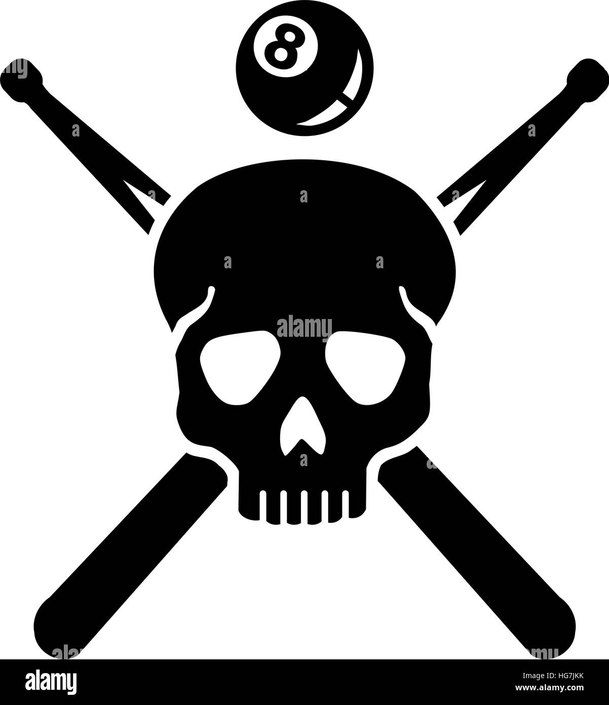 Crossed queque pool skull Stock Vector Image & Art - Alamy
