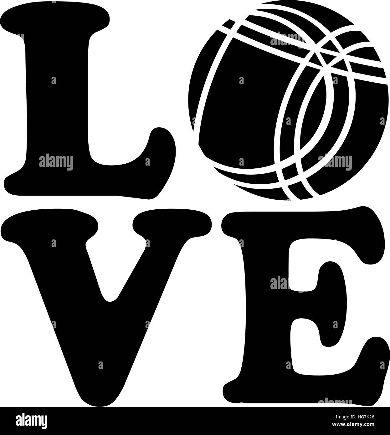 Love with Bocce Ball Stock Vector Image & Art - Alamy