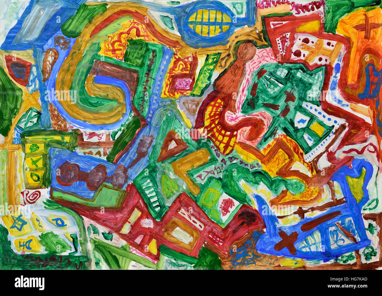 Abstract colorful hand painted background Stock Photo - Alamy