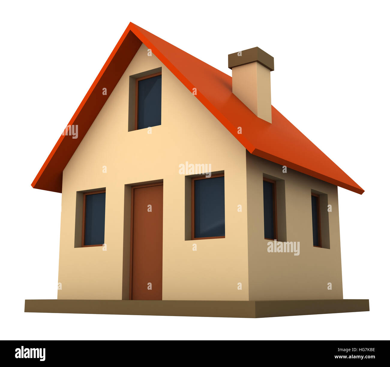 3d render of schematic presented cottage isolated over white background ...