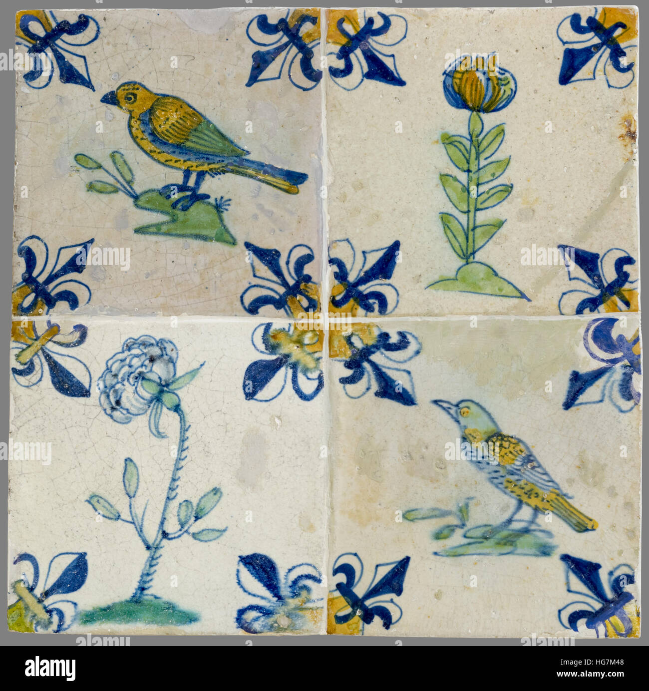 old Dutch tile from the 16th to the 18th century Stock Photo - Alamy