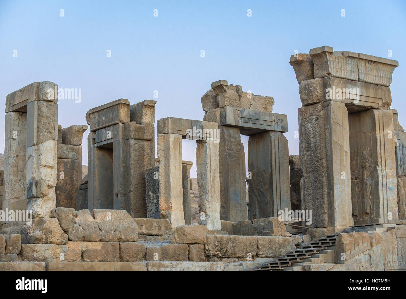 Ruins of Tachara Palace in Persepolis ancient city in Iran Stock Photo ...
