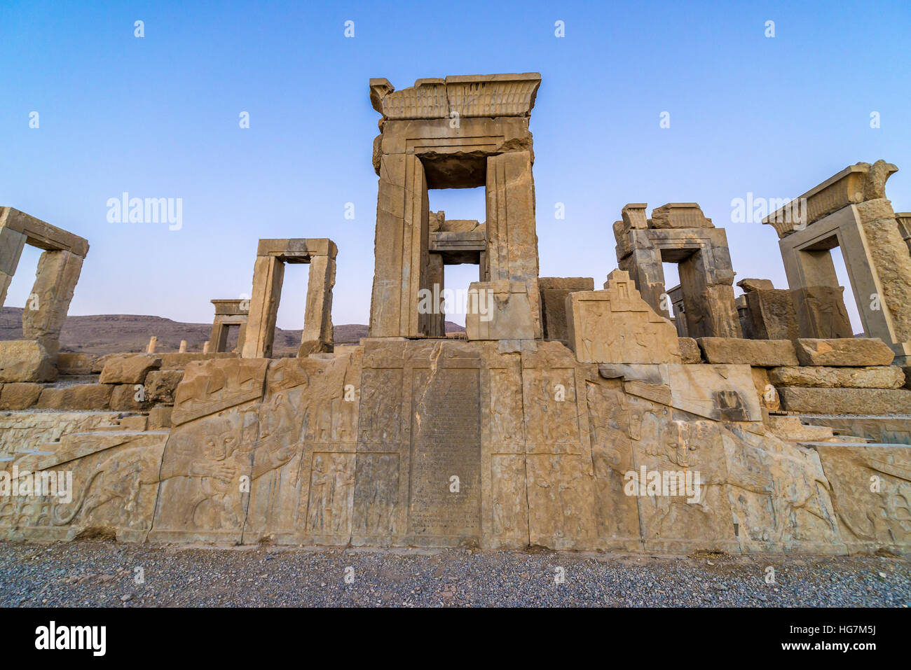 Ruins of Tachara Palace in Persepolis ancient city in Iran Stock Photo ...