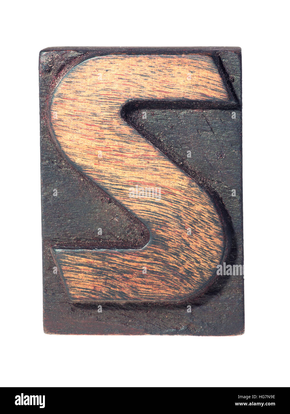 detailed vintage wooden S letter typeface isolated Stock Photo - Alamy