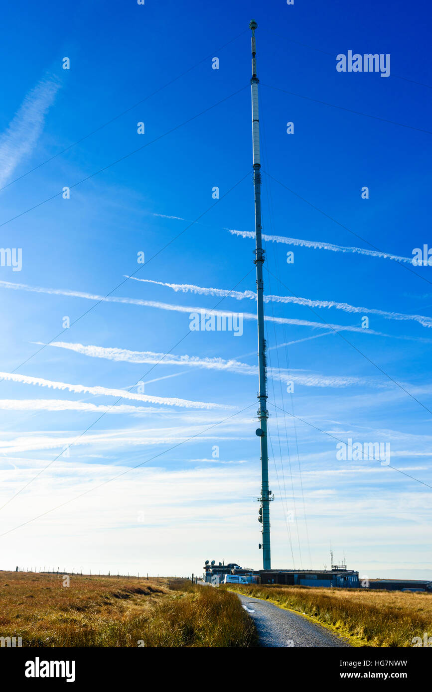 Communications mast on Winter Hill Lancashire Stock Photo - Alamy