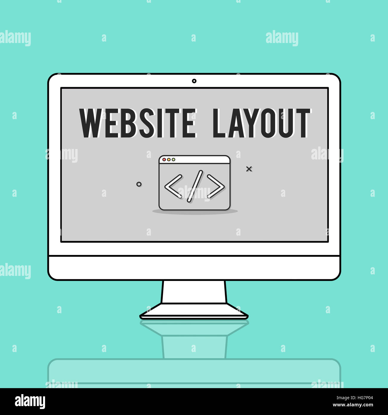 Web Development Symbol Icon Concept Stock Photo - Alamy