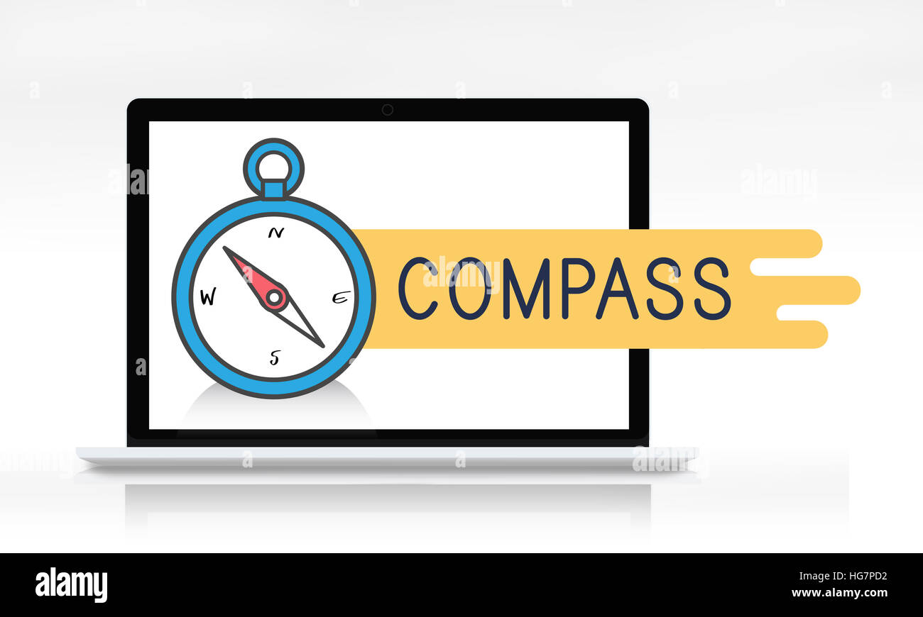 Compass Destination Navigation Route Direction Concept Stock Photo - Alamy