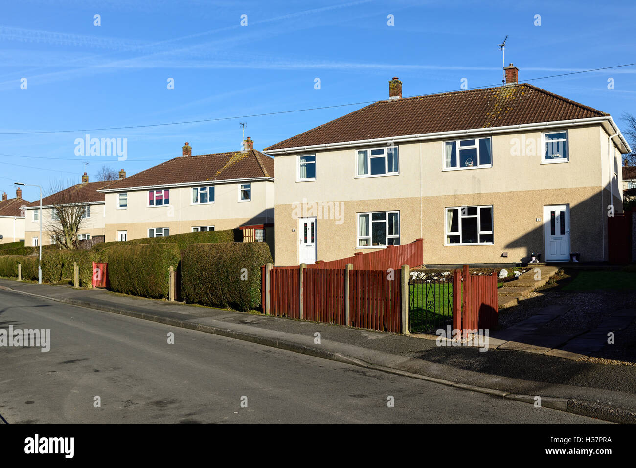 Selston,Nottinghamshire,UK.Private and council houses in Selston Stock ...