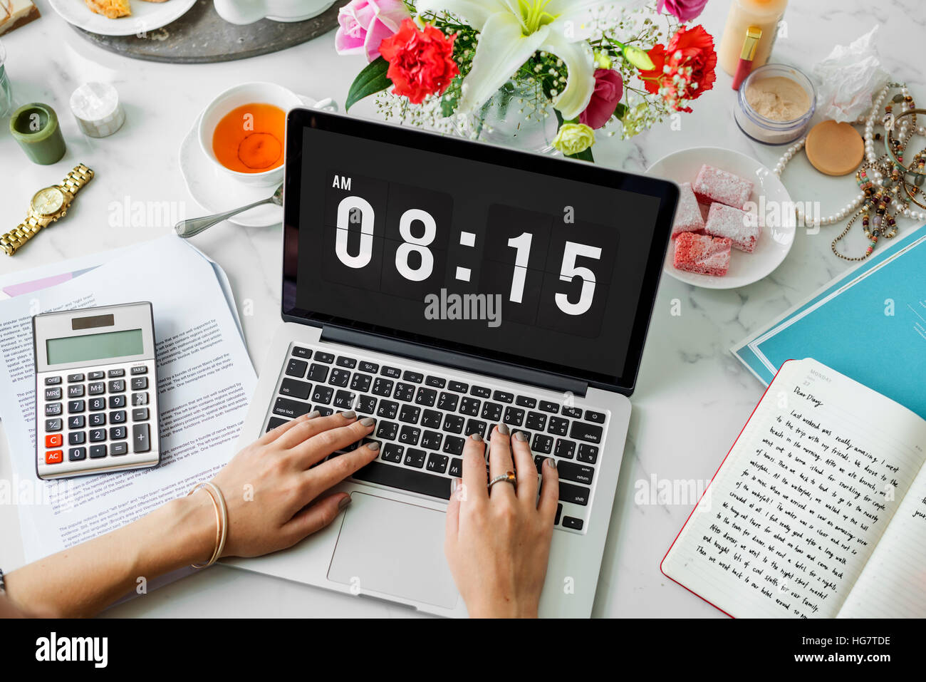 Clock Alarm Punctual Time Management Personal Organizer Concept Stock ...