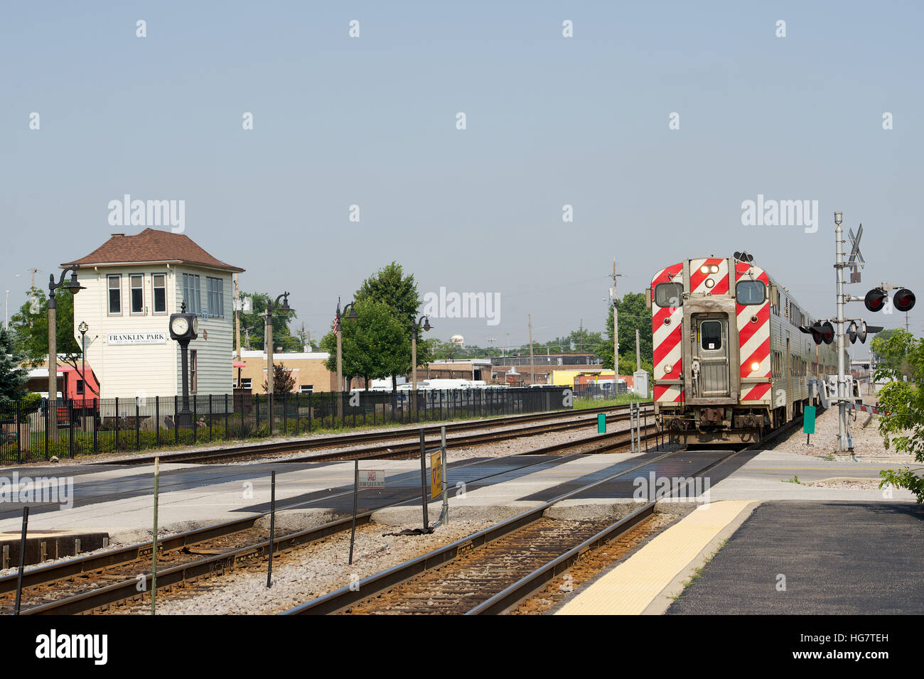Metra commuter train approaching Franklin Park Train Station, Franklin ...