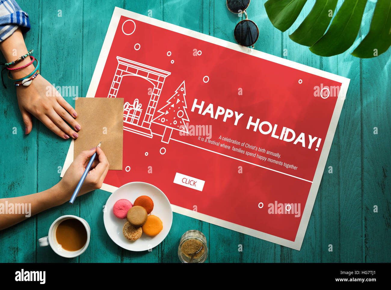 Happy Holiday Break Celebrate Party Enjoyment Concept Stock Photo - Alamy