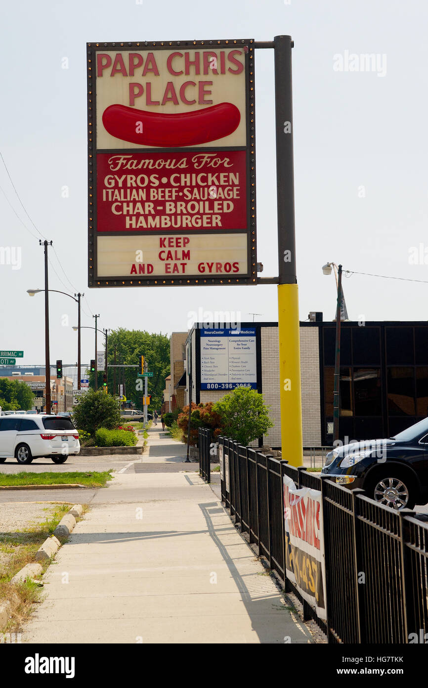 Diner sign on West Touhy Avenue, Niles, Chicago, Illinois, USA Stock ...