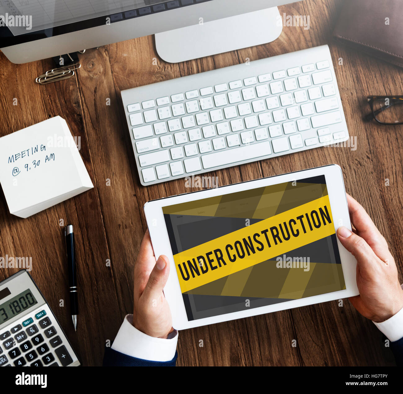 Under Construction Alert Safety Warning Privacy Concept Stock Photo - Alamy