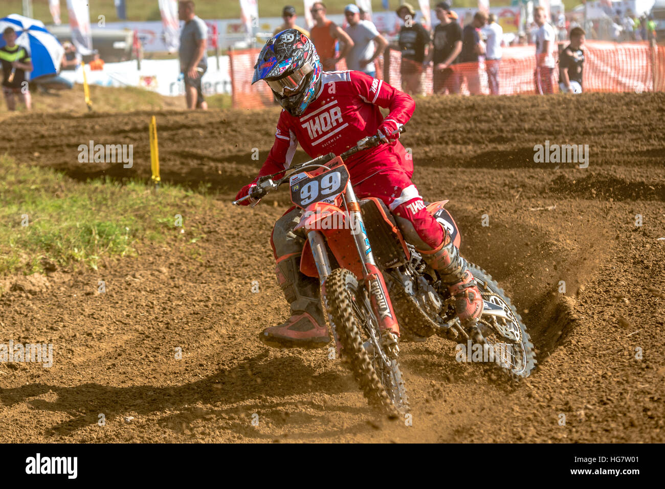 motocross rider in the race Stock Photo - Alamy