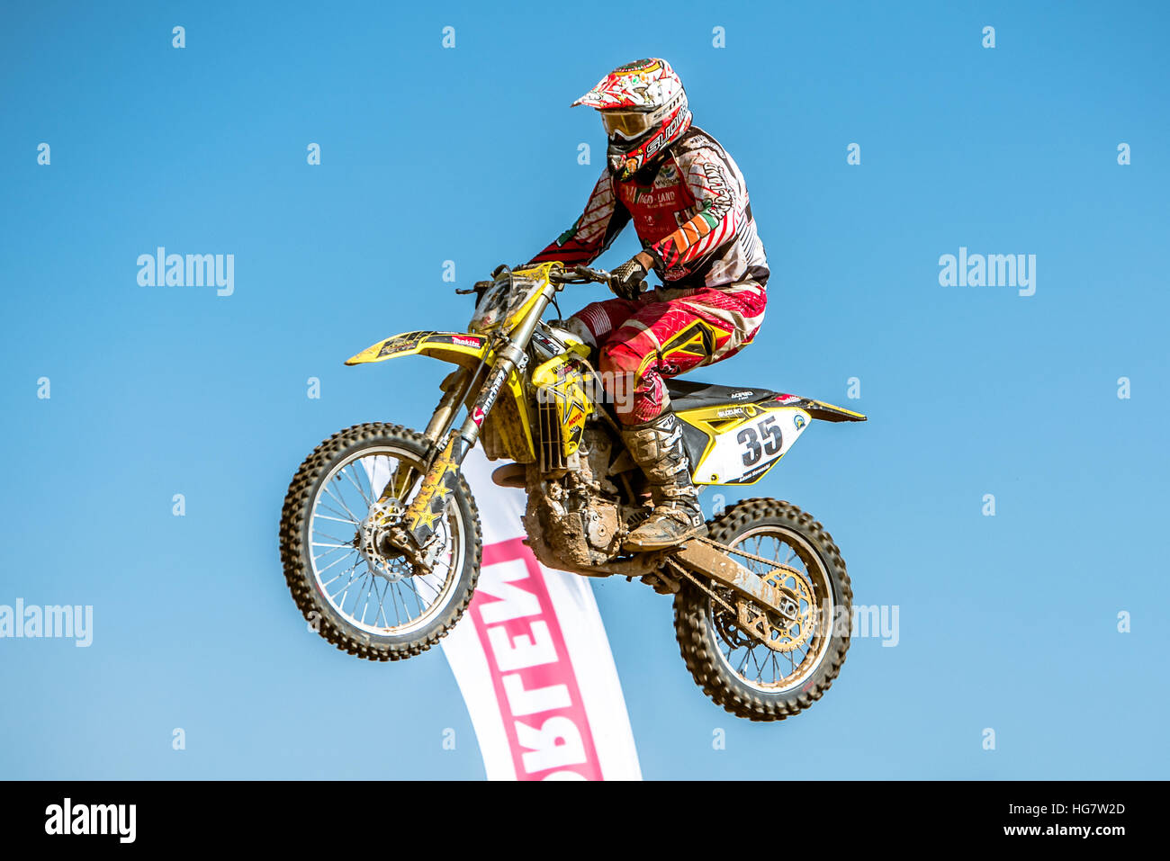 motocross rider in the race Stock Photo - Alamy