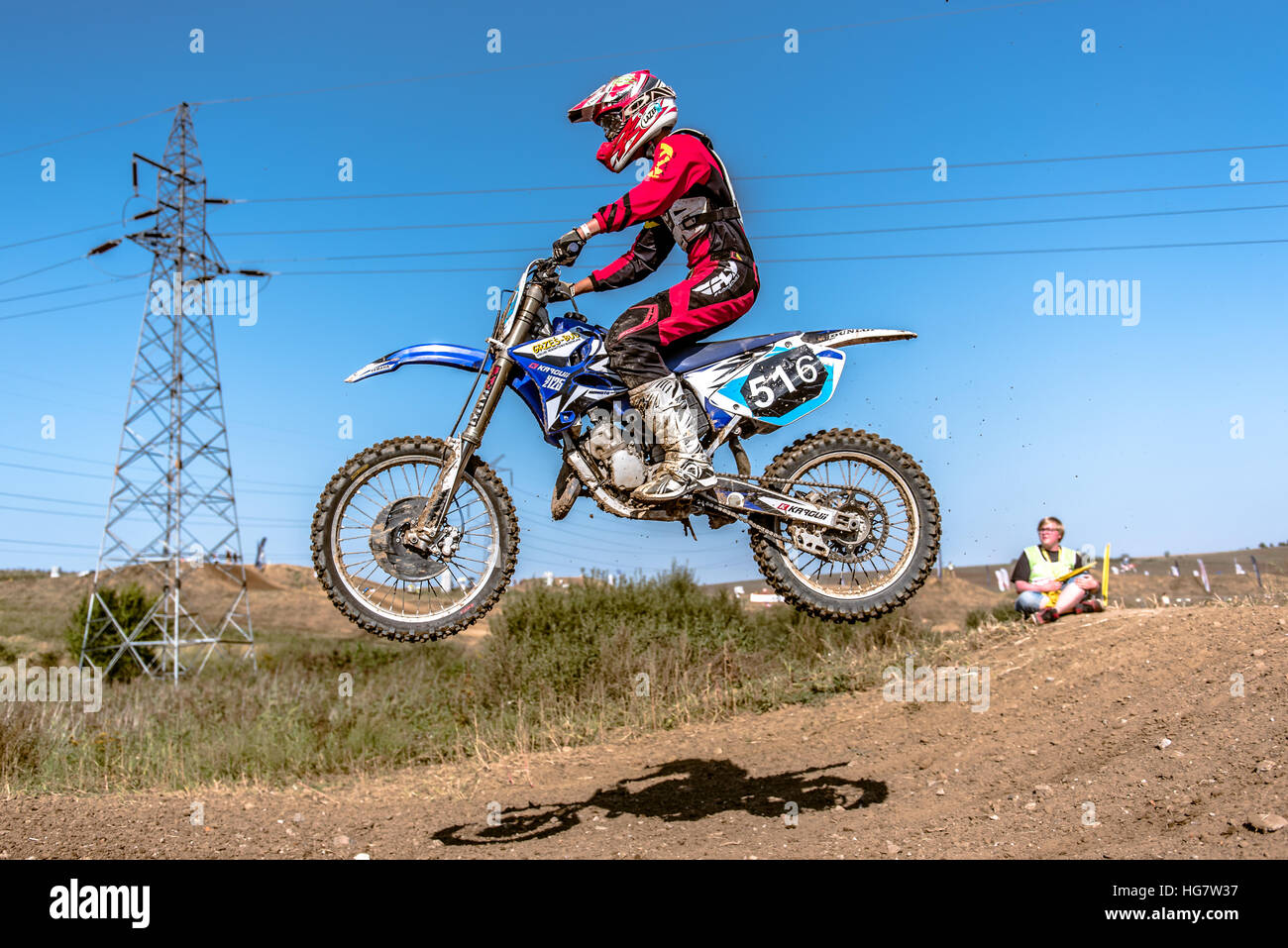 motocross rider in the race Stock Photo - Alamy