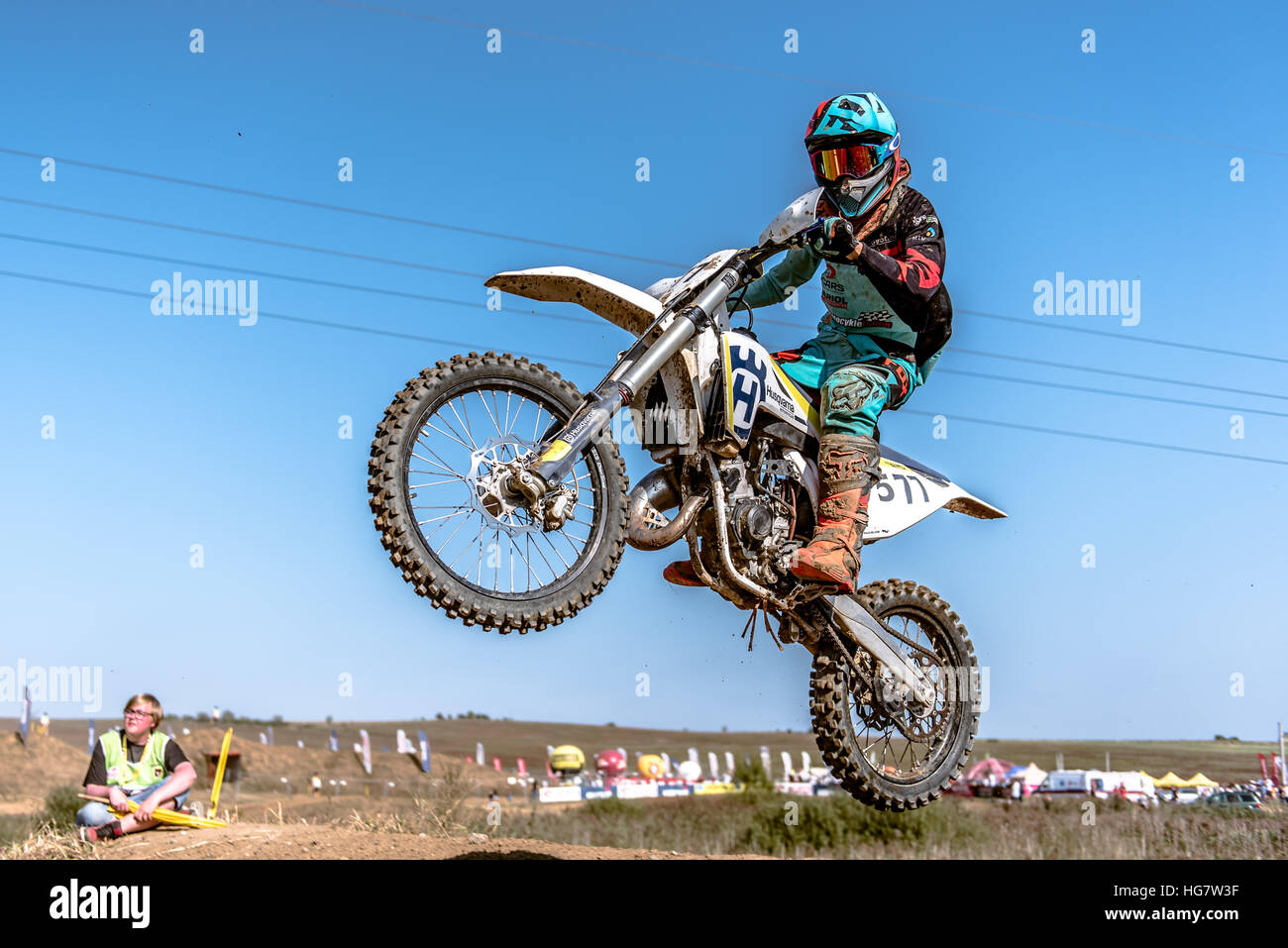 motocross rider in the race Stock Photo - Alamy