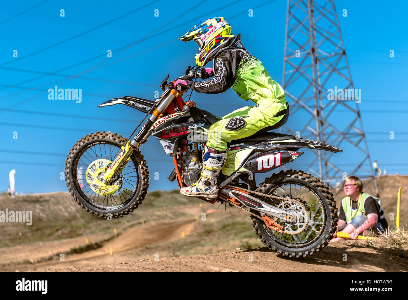 motocross rider in the race Stock Photo - Alamy