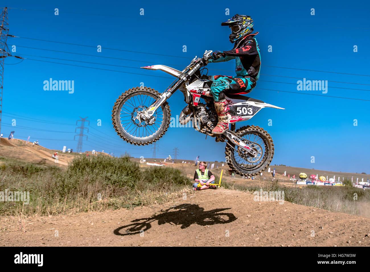 motocross rider in the race Stock Photo - Alamy