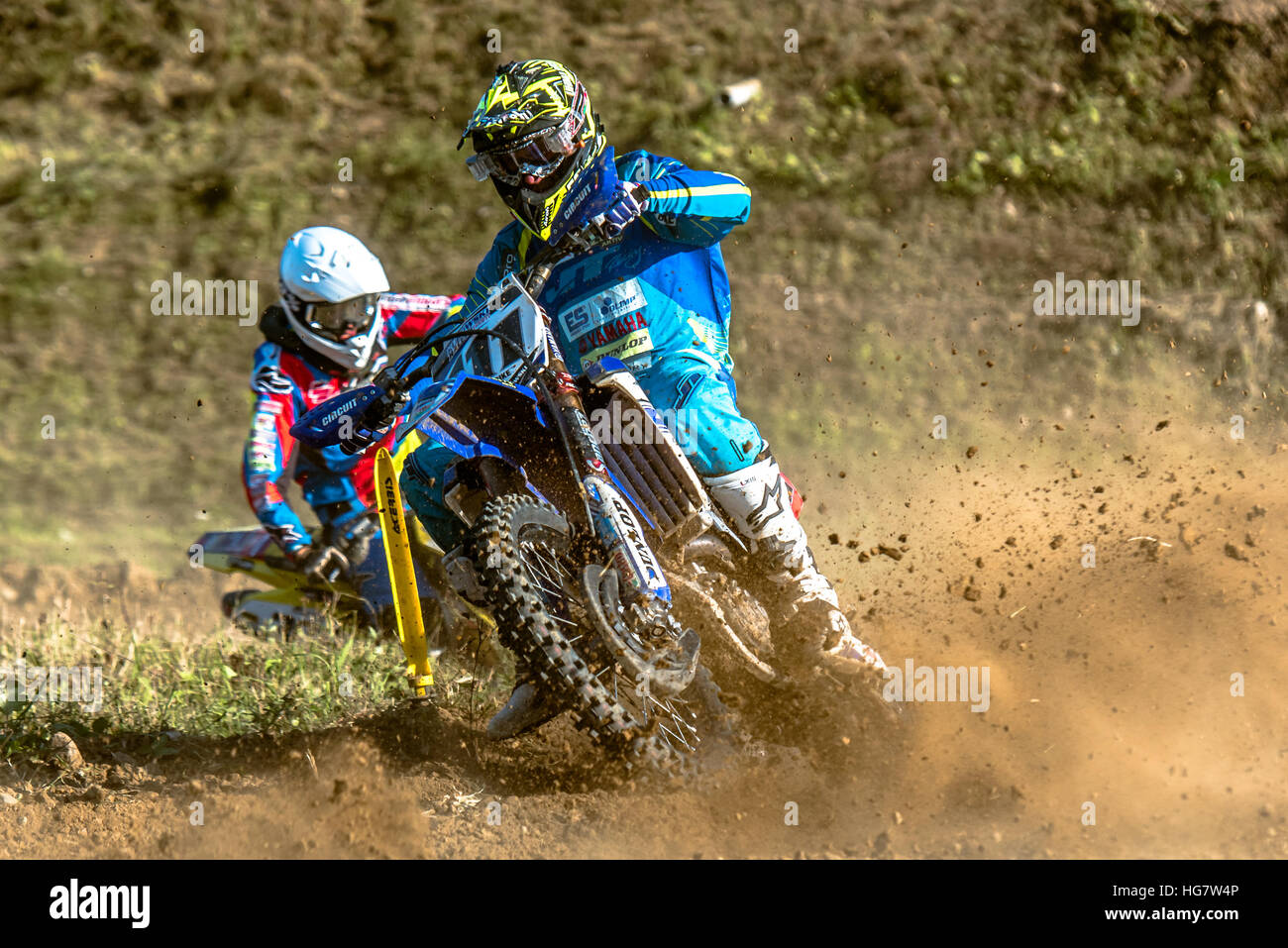 motocross rider in the race Stock Photo - Alamy