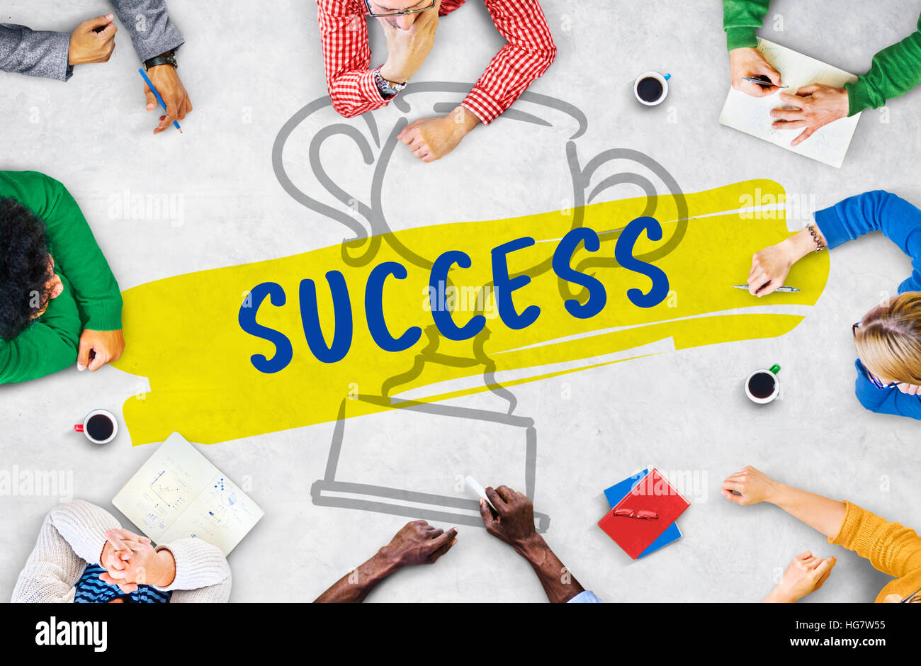 SUccess Award Trophy Graphic Concept Stock Photo - Alamy