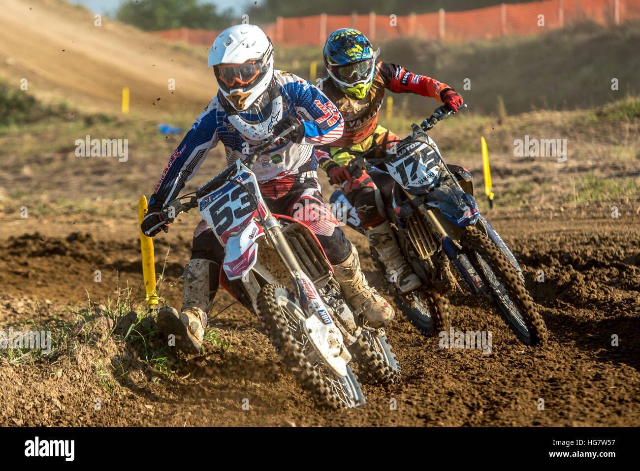 motocross rider in the race Stock Photo - Alamy