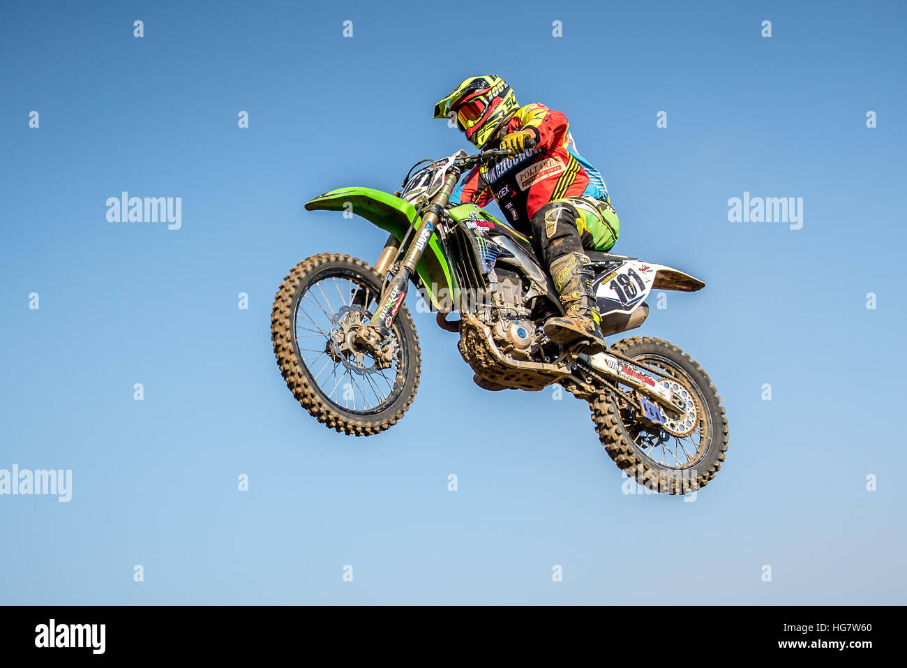 motocross rider in the race Stock Photo - Alamy