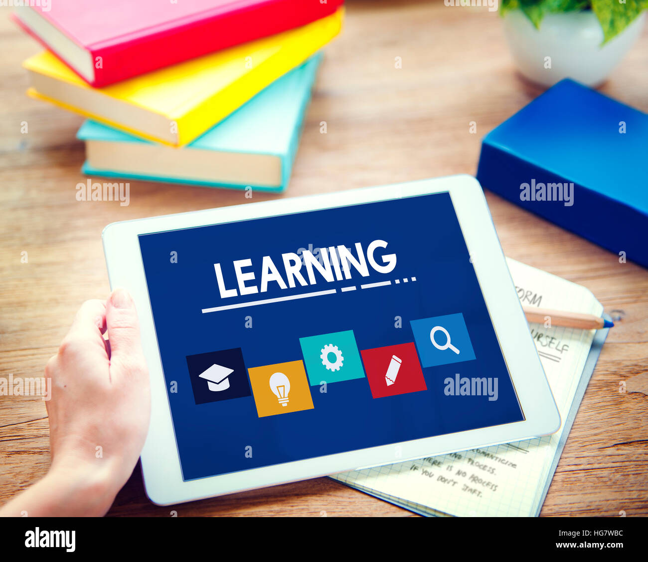 Education School Icon Boxes Concept Stock Photo - Alamy