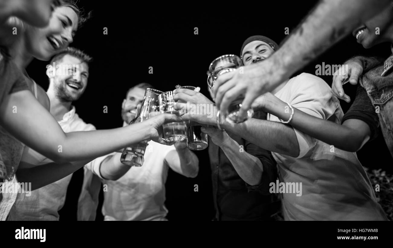 Laughing relaxation Black and White Stock Photos & Images - Alamy