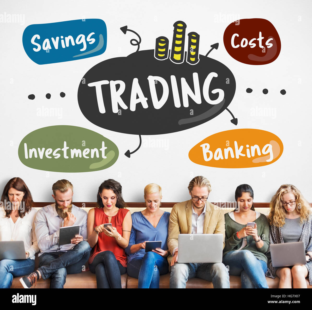 Stock Market Trading Word Diagram Concept Stock Photo - Alamy