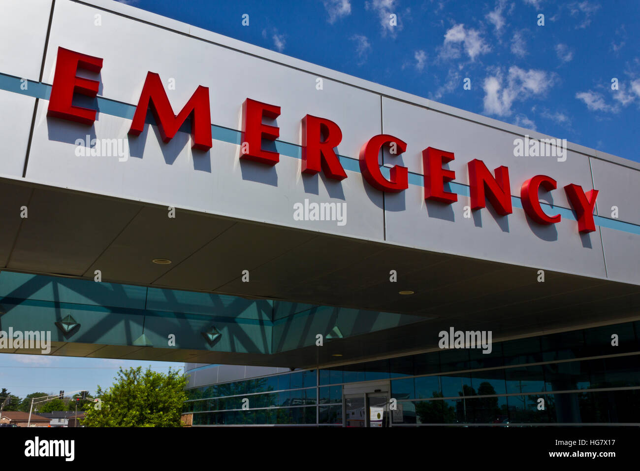 Red Emergency Entrance Sign for a Local Hospital III Stock Photo - Alamy