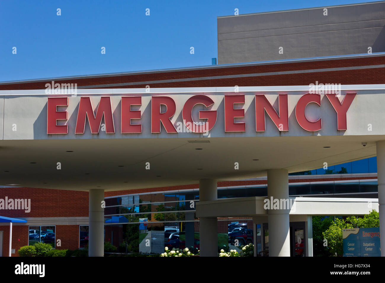 Red Emergency Entrance Sign for a Local Hospital VII Stock Photo - Alamy