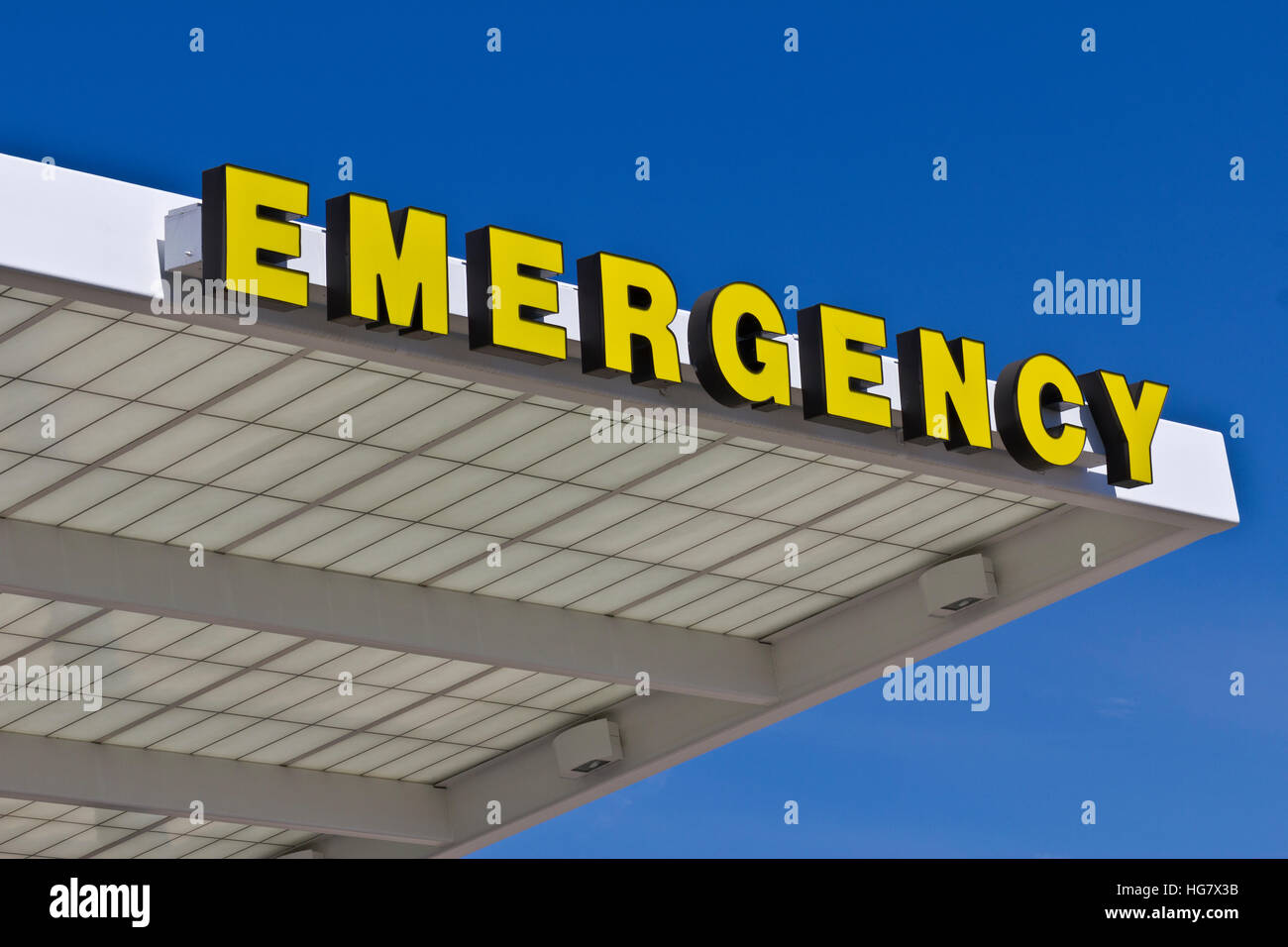 Yellow Emergency Entrance Sign for a Local Hospital VIII Stock Photo ...