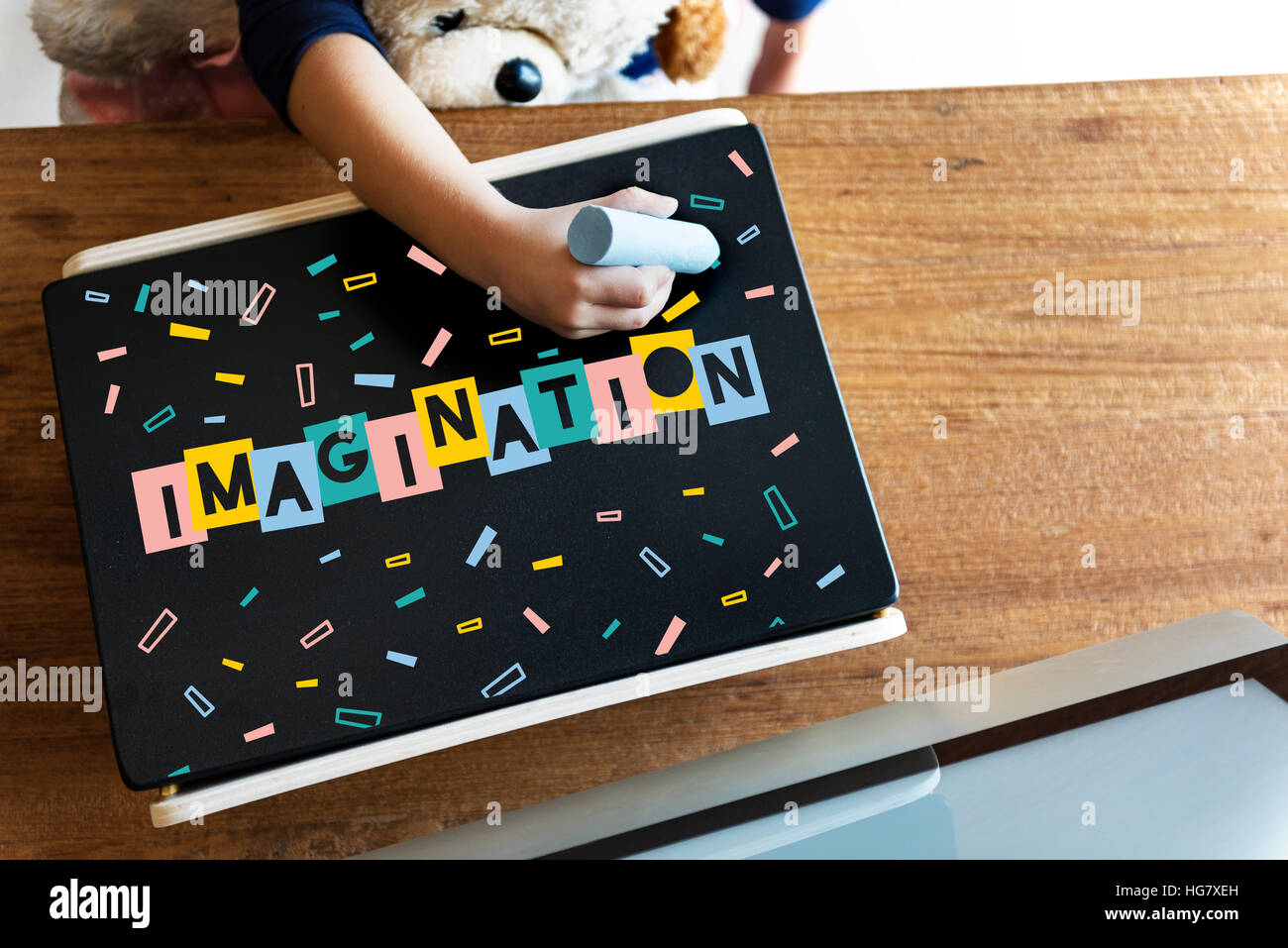 Enjoy Happy Imagination Kids Concept Stock Photo - Alamy