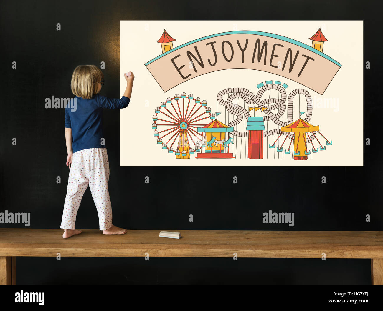 Enjoyment Entertainment Amusement Park Concept Stock Photo - Alamy