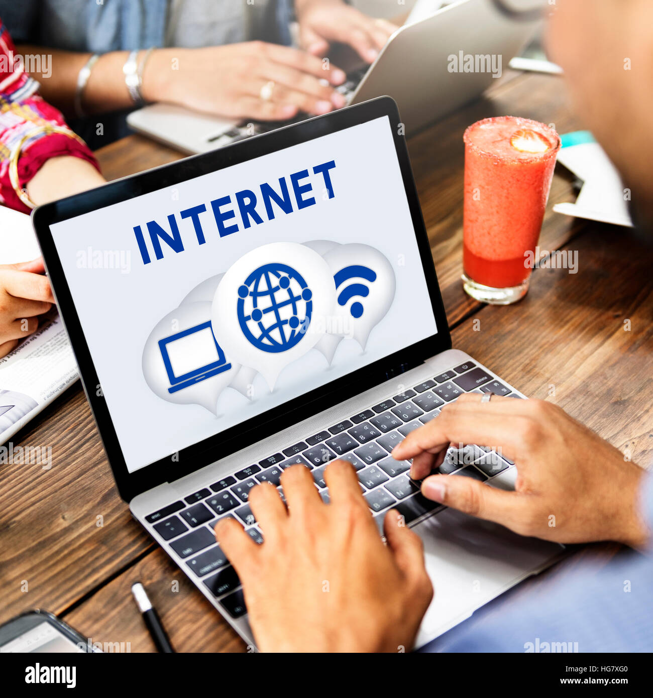 Internet Wireless Connection Icons Concept Stock Photo - Alamy