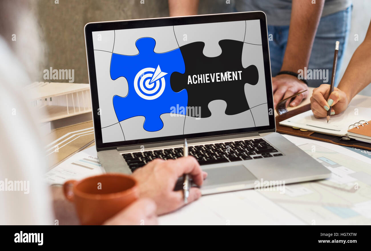 Achievement Success Goals Target Jigsaw Puzzle Concept Stock Photo - Alamy