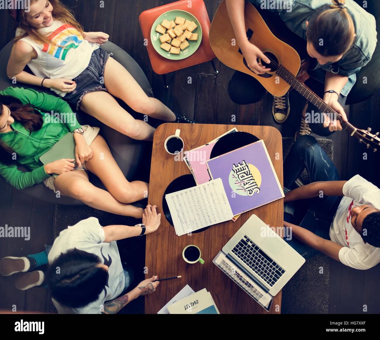 People Friendship Music Talking Entertainment Togetherness Concept ...