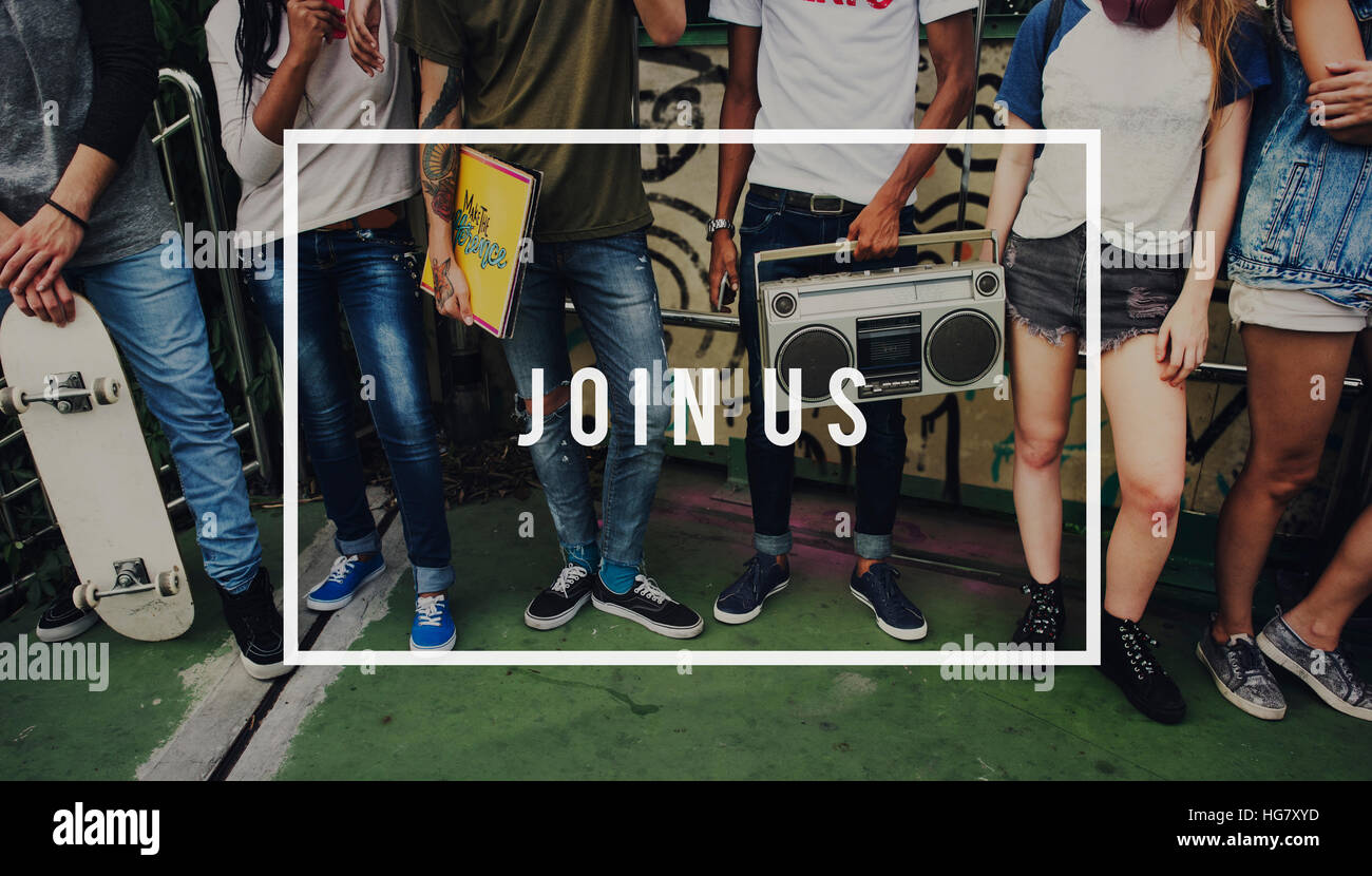 Join Us Togetherness Team Friendship Word Concept Stock Photo - Alamy