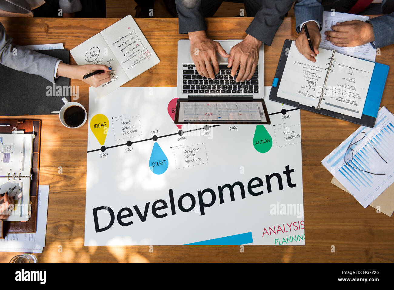 Timeline Process Progress Development Concept Stock Photo - Alamy